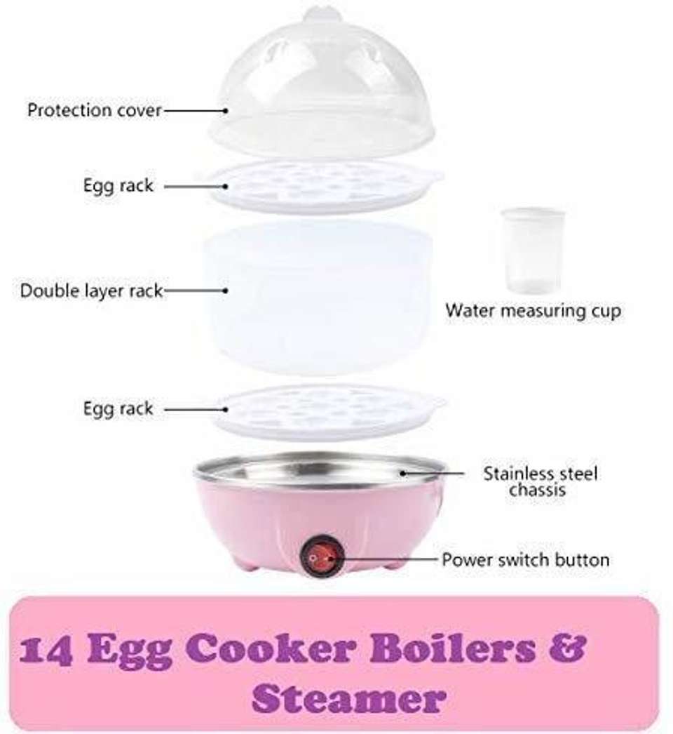 Hubone Double Layer Egg Boiler 14 Egg Electric Cooker Steamer for Home ...