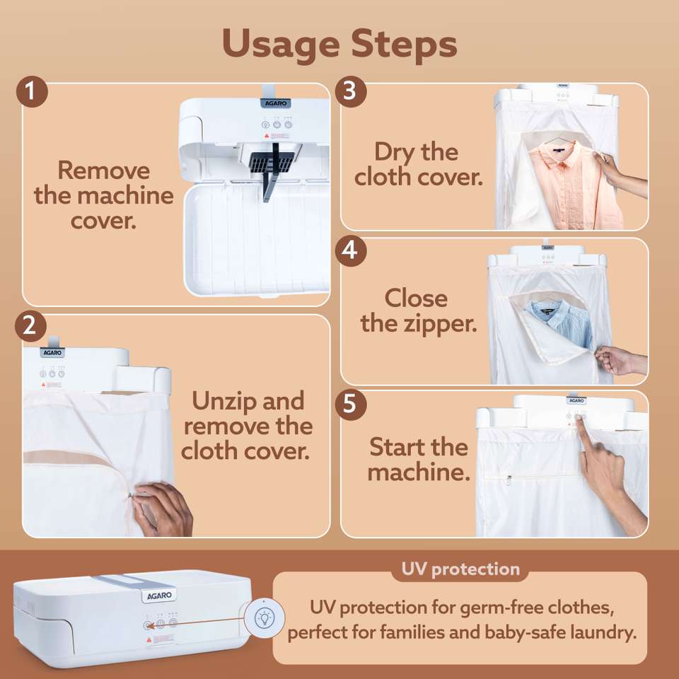 AGARO Regal Portable Clothes Dryer, Automatic Clothes Warmer Machine ...