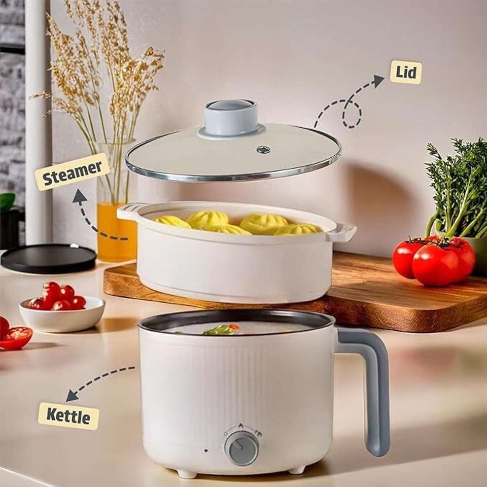 NowExp 1.8L Multipurpose Electric Cooker with Steamer - Non-Stick Mini ...