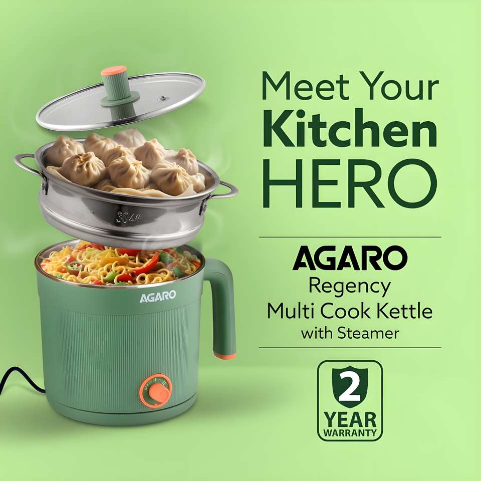 AGARO Regency Multi Cook Kettle With Steamer Double Layered Body ...