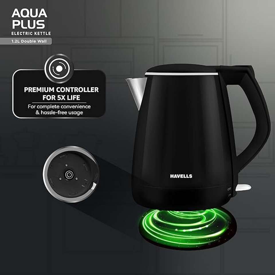 HAVELLS AQUA PLUS ELECTRIC KETTLE 1.2L 1500W BLACK Electric Kettle ...