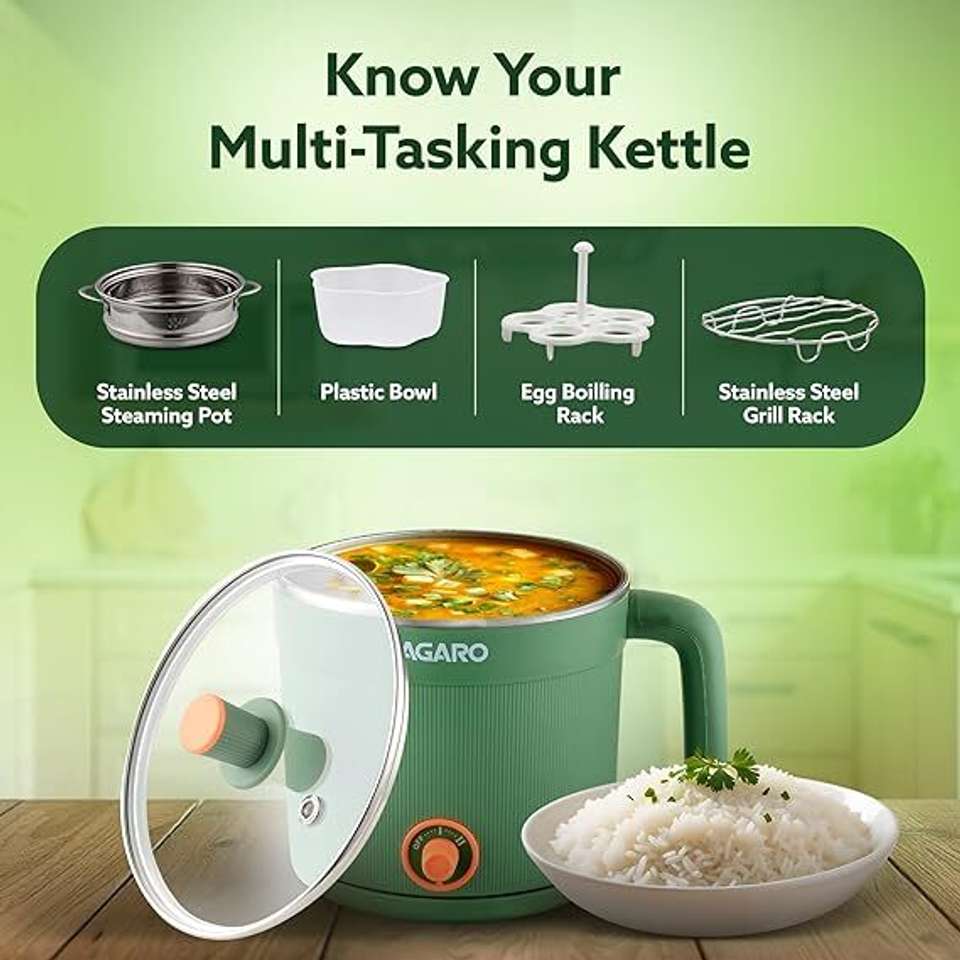AGARO Regency Multi Cook Kettle With Steamer, Multi Cooker Electric ...