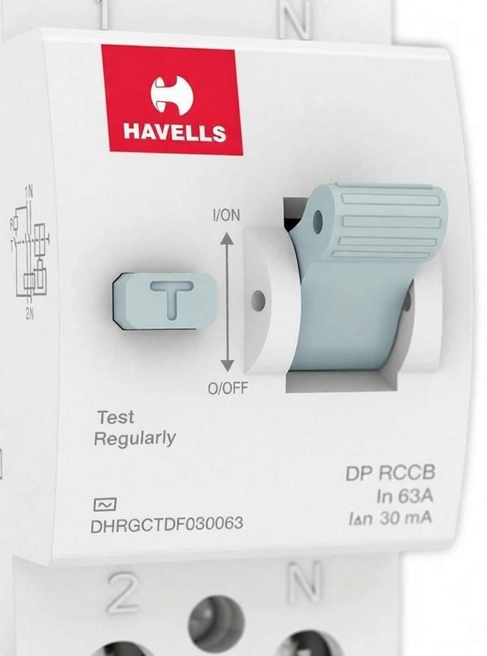 HAVELLS RCCB/ELCB 'AC' TYPE DP Rating Current: 63A & SSenstivity:30mA ...