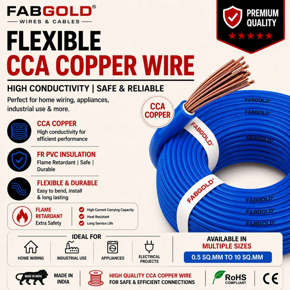 FAB GOLD CCA COPPER 1.5 sqmm |90 M |Multi Strand |Electrical Wire Cable ...