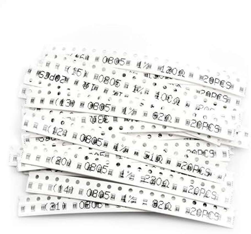 Tayal 1200pcs 0805 SMD Resistor Kit 0-10M ? ohm 60 Values 1/10W 0.1W ±1 ...