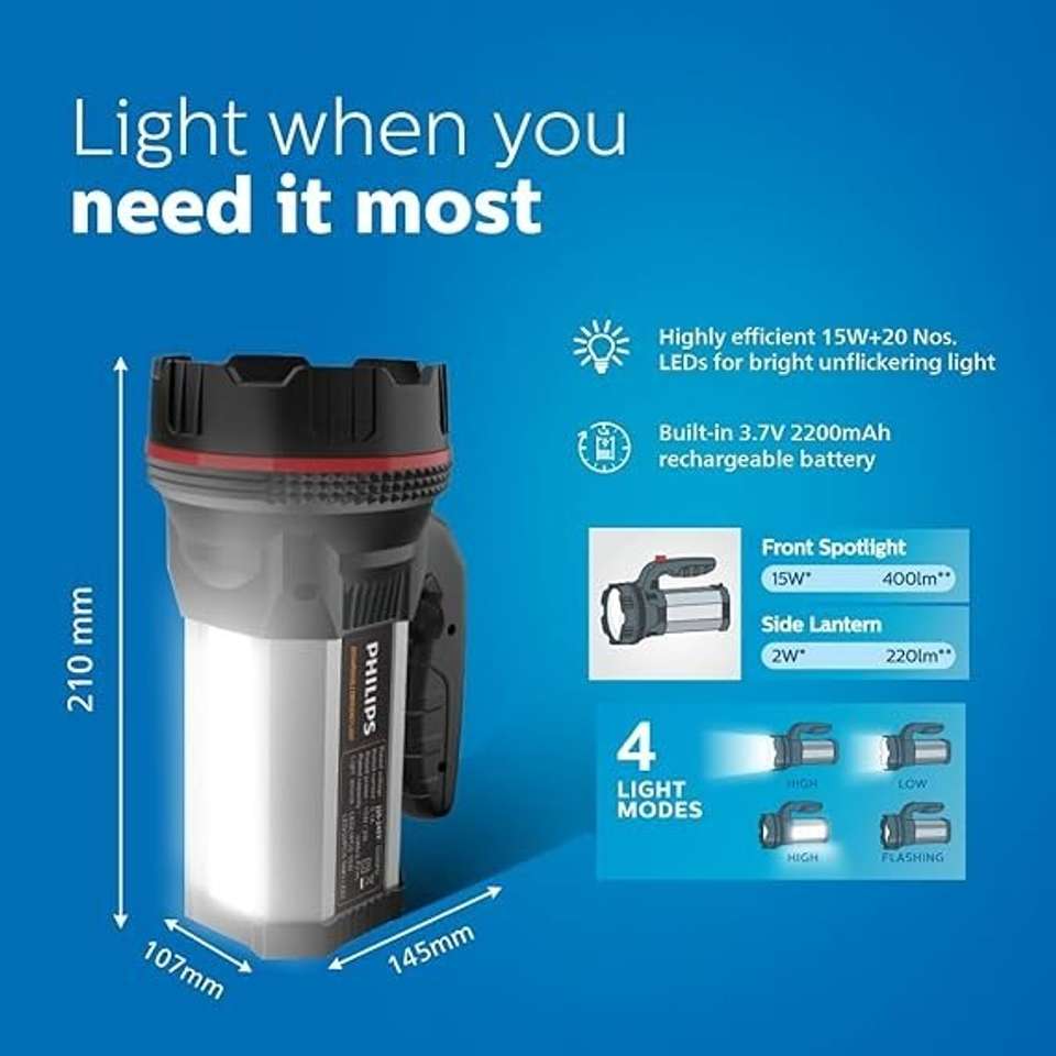 PHILIPS Blaze Rechargeable LED 15W 4 hrs Lantern Emergency Light Price ...