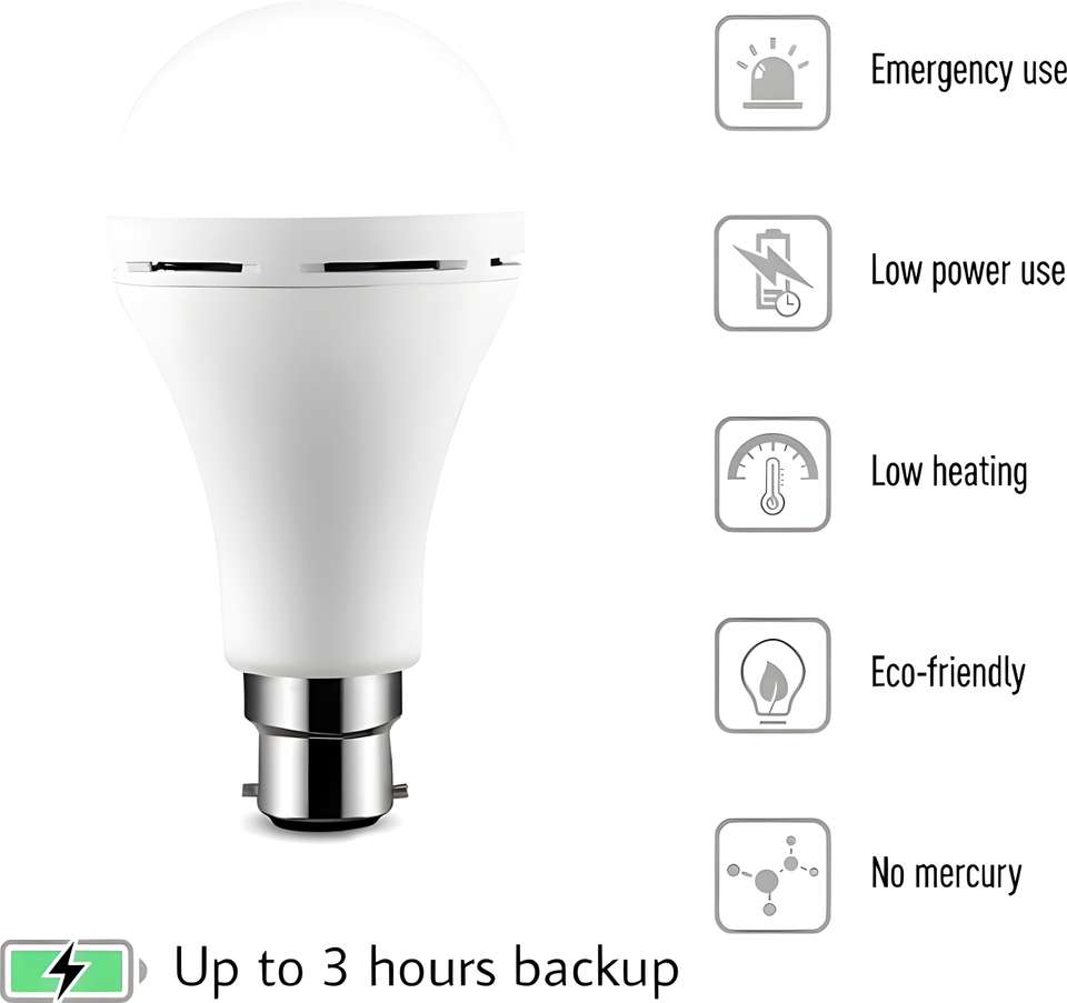 GUGGU (Emergency Inverter Blub) charging 12W LED Bulb for Extended ...