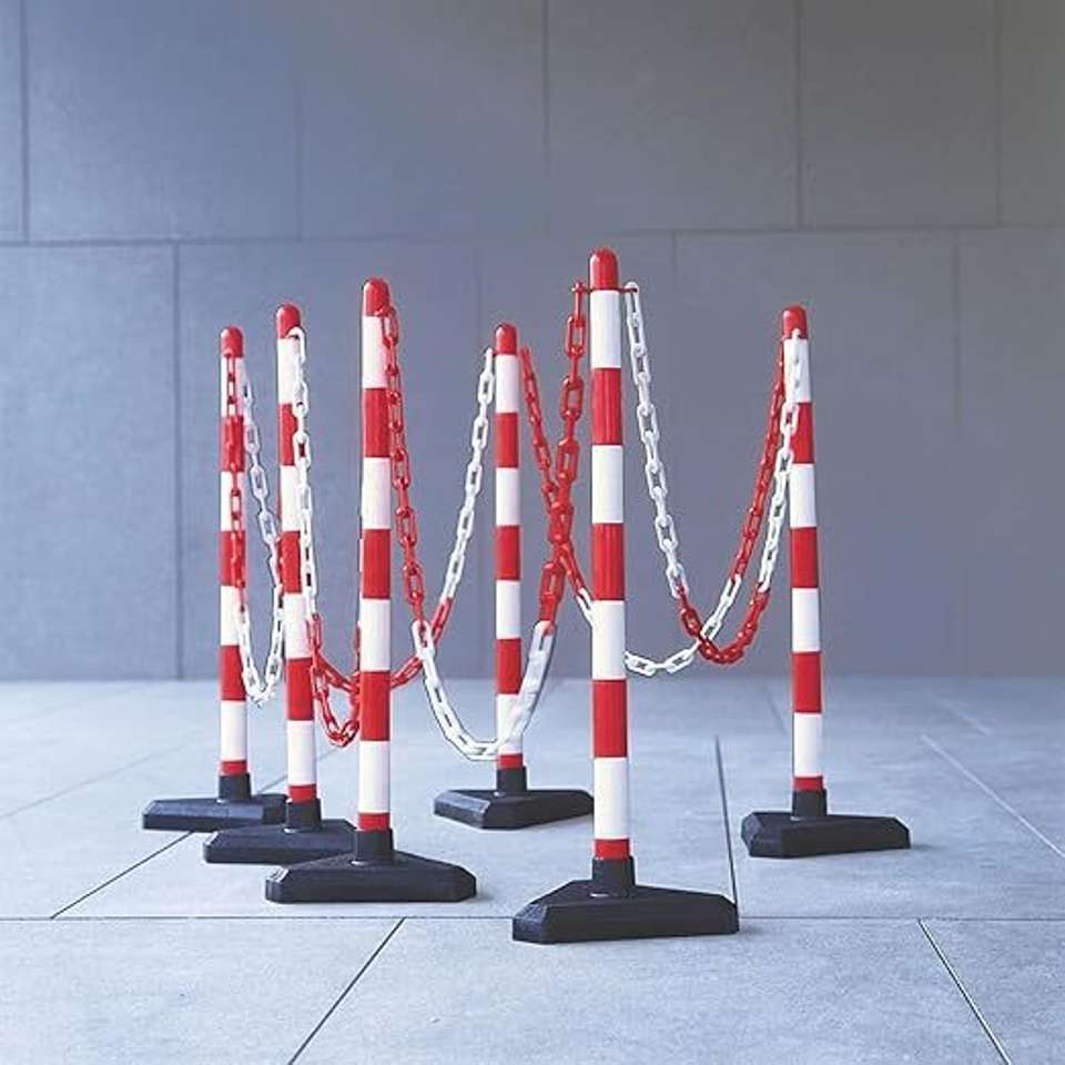 Ladwa 10 meter, S Hook Type Plastic Safety Barrier Cone Chain for ...