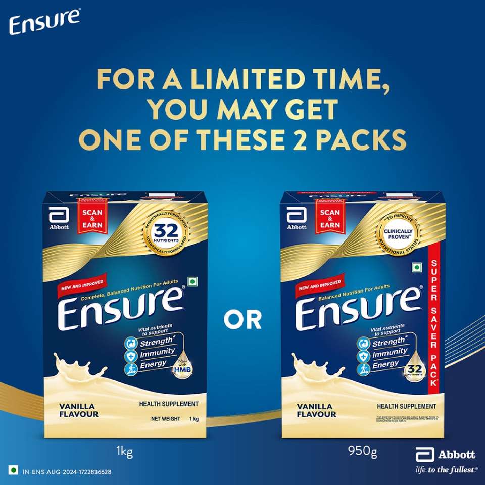 ENSURE Clinically Proven Nutritional Drink For Adults Price in India ...