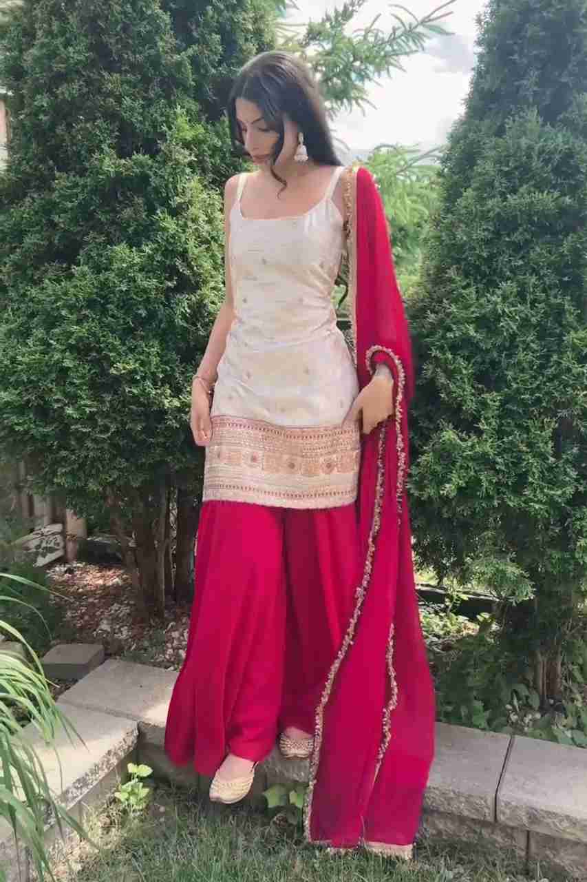 LAXMINARAYAN FASHION Embroidered Kurta, Palazzo & Dupatta Set - Buy ...
