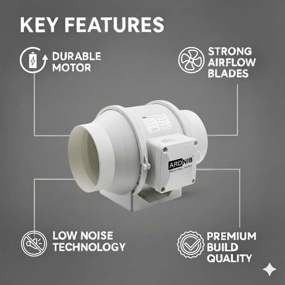Ardnib 6"150mm Inline Duct Fan/Silent Mix Flow/Circular Inline Fan ...