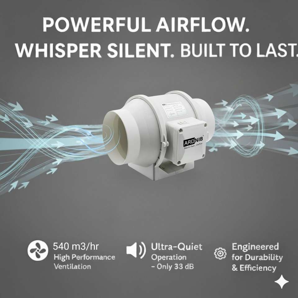 Ardnib 6"150mm Inline Duct Fan/Silent Mix Flow/Circular Inline Fan ...