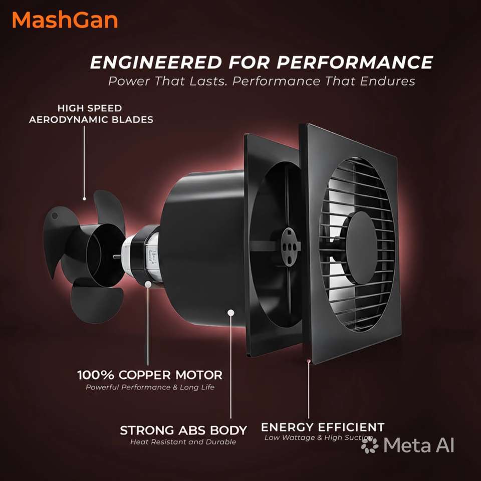 MashGan Hewa Nexa High Speed 8inch | Exhaust Fan | Bathroom | Kitchen ...