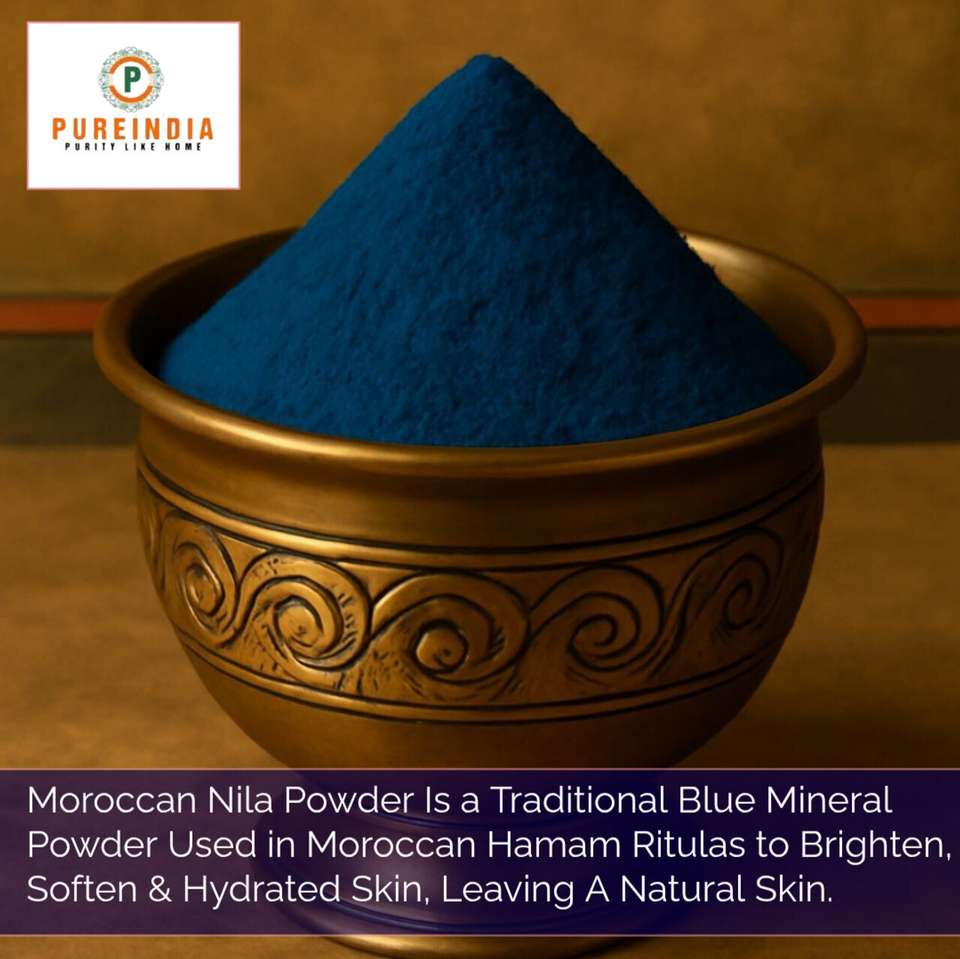 pureindia Moroccan Blue Clay Nila Powder for Glowing, Bright & Clear ...