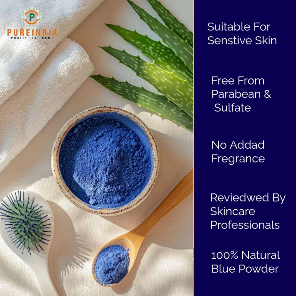 pureindia Moroccan Blue Clay Nila Powder for Glowing, Bright & Clear ...