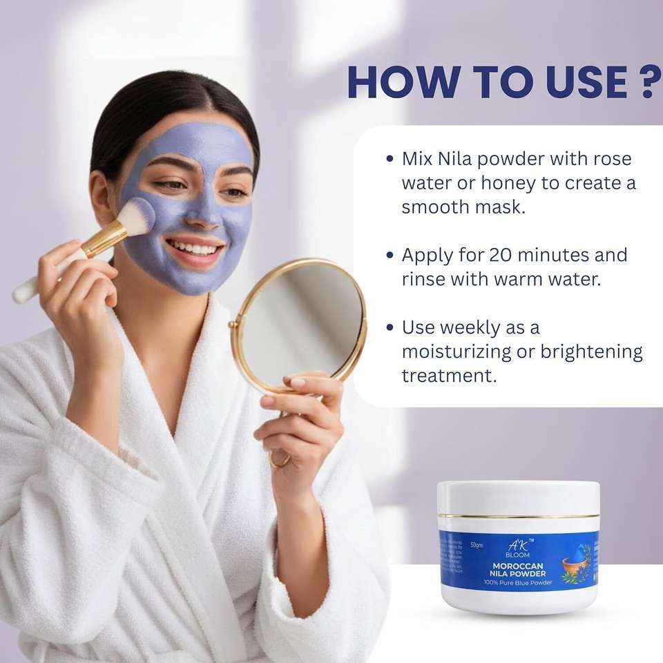 AK BLOOM Moroccan Nila Powder 100% Pure Blue Powder for Skin ...