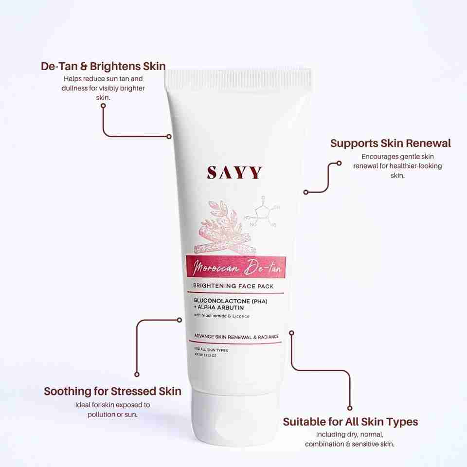 SAYY Moroccan De-tan Brightening face pack for Advance Skin Renewal ...