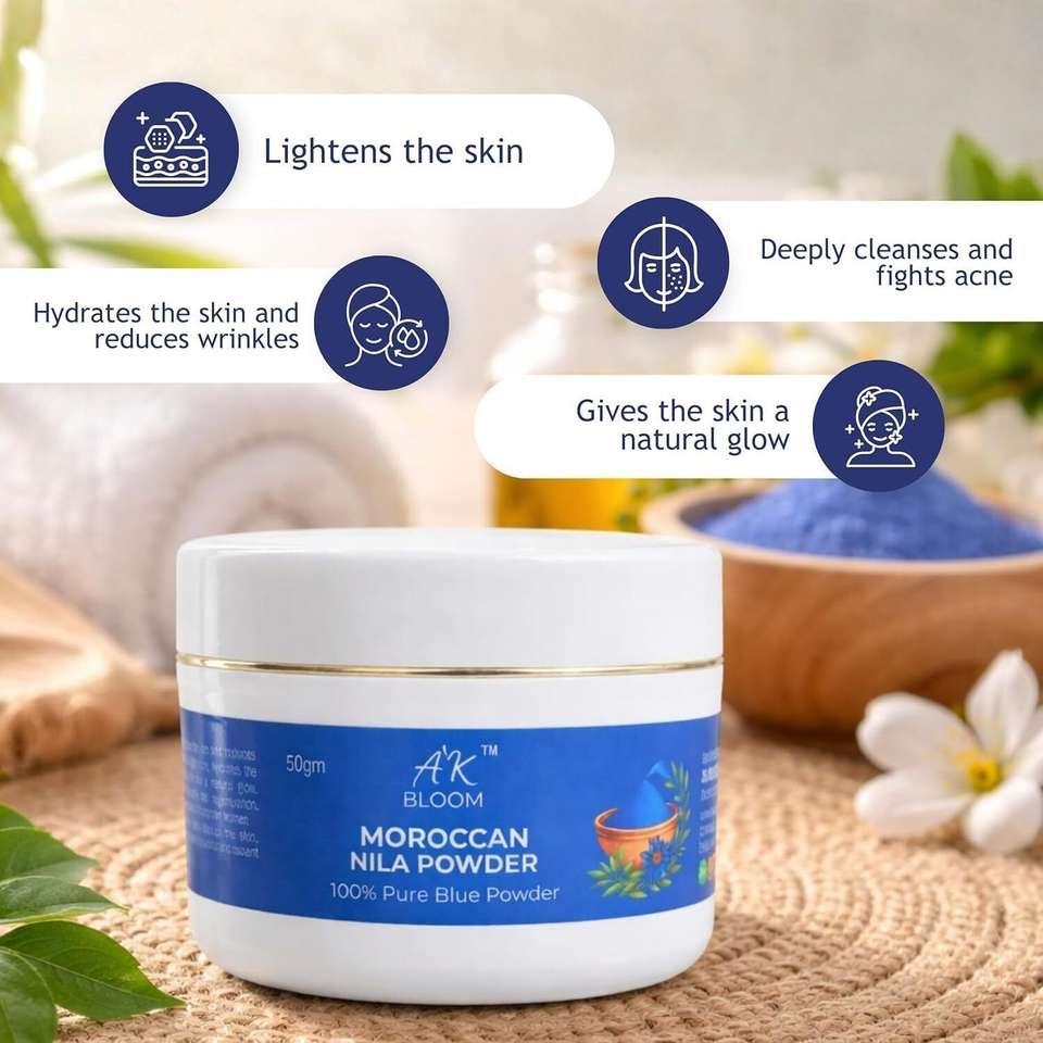 AK BLOOM Moroccan Nila Powder 100% Pure Blue Powder for Skin ...