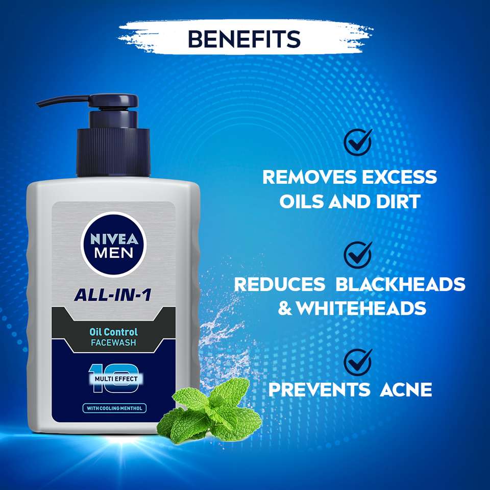 Nivea Men All In One with Cooling Menthol, Fight Acne & Pimple, 10 ...