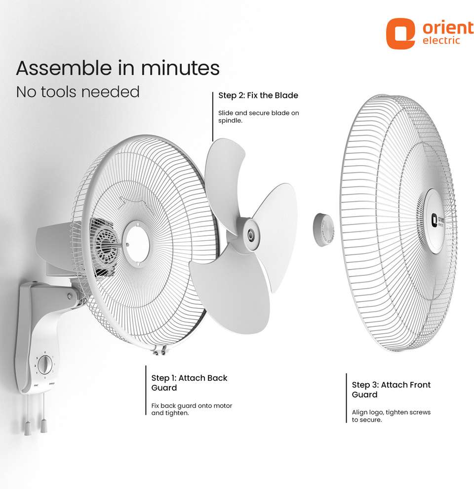Orient Electric Wall 97 |100% Copper Motor|Superior Air Delivery |3 ...