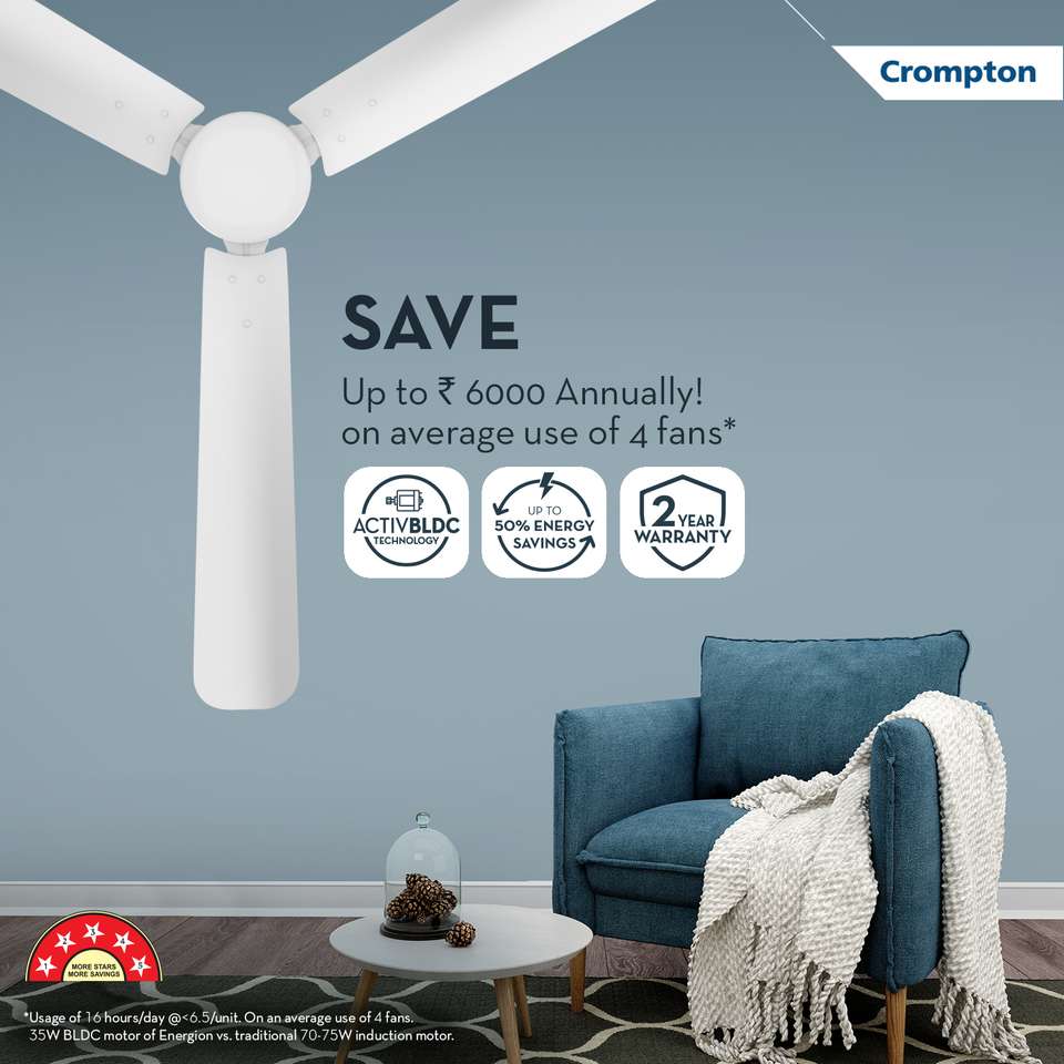 Crompton Energion Hyperjet | BLDC Technology | Remote Control with 2 ...