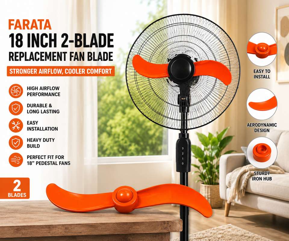 RUSHKO 2-Blade 18 Inch Pedestal Fan Blade, 10mm Shaft Hole Random Color ...