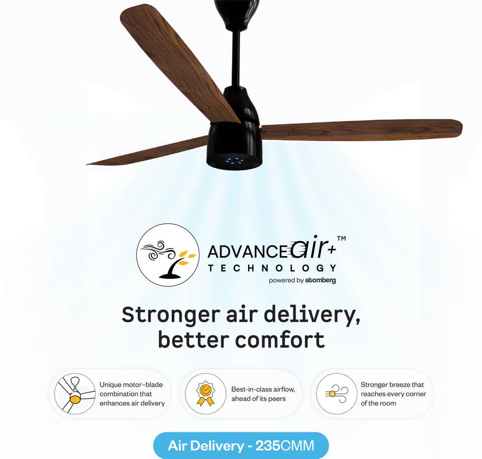 Atomberg Renesa Prime Remote|High Air Delivery|LED Speed Indicator|Low ...