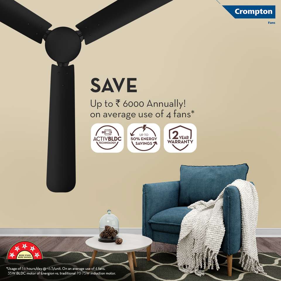 Crompton Energion Hyperjet | BLDC Technology | Remote Control with 3 ...