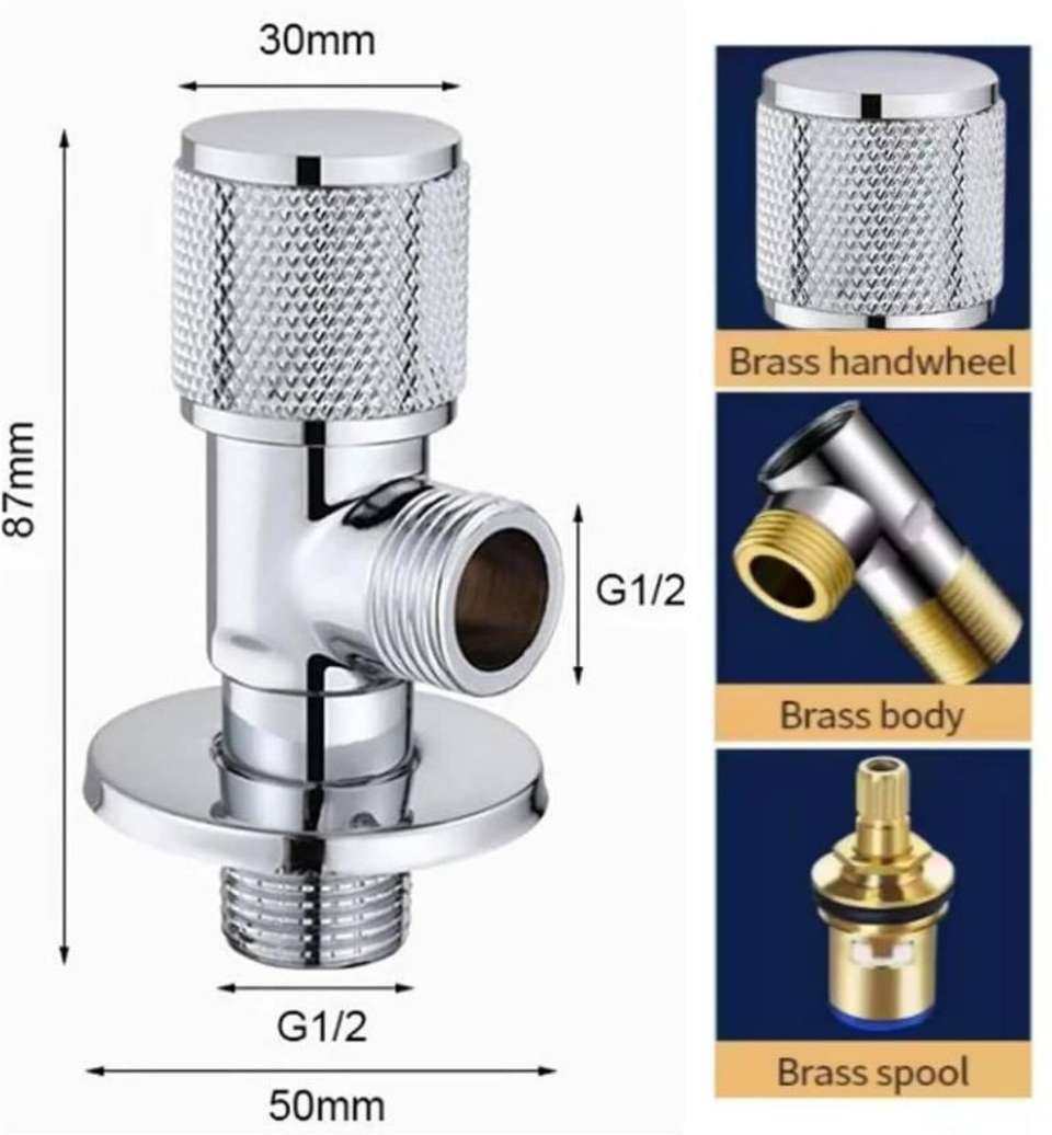 BATHONIX Stainless Steel Deluxe Angle Valve Tap Wall Mount For Bathroom ...