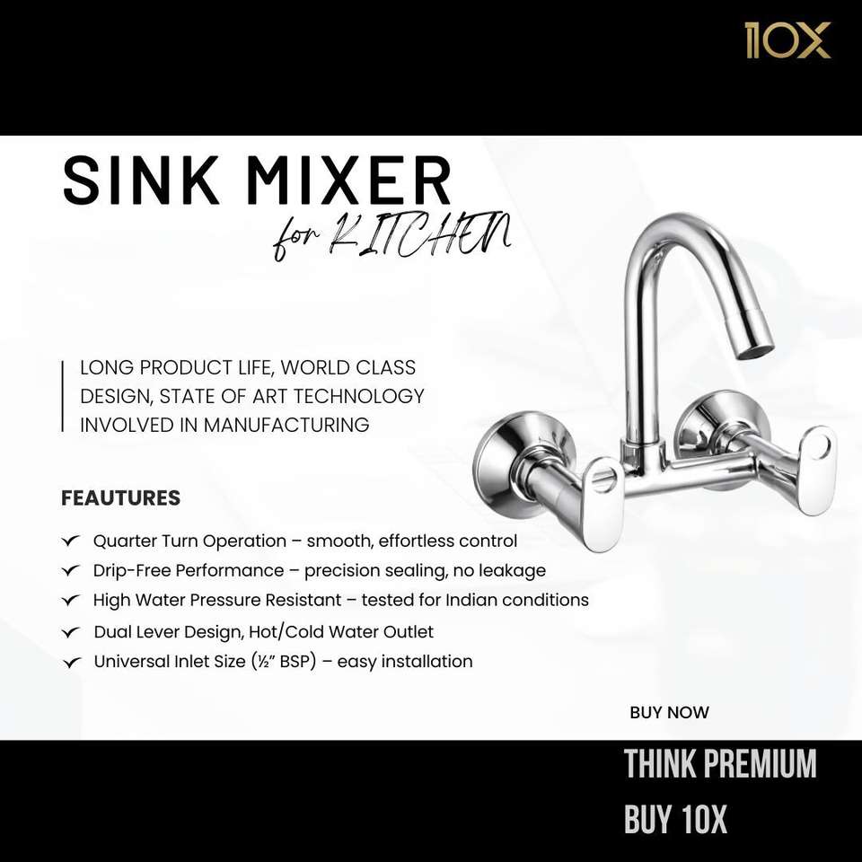 10x by 10X Kitchen Sink Mixer Tap 2 in 1 MK-5405 Tap with 360° Swivel ...