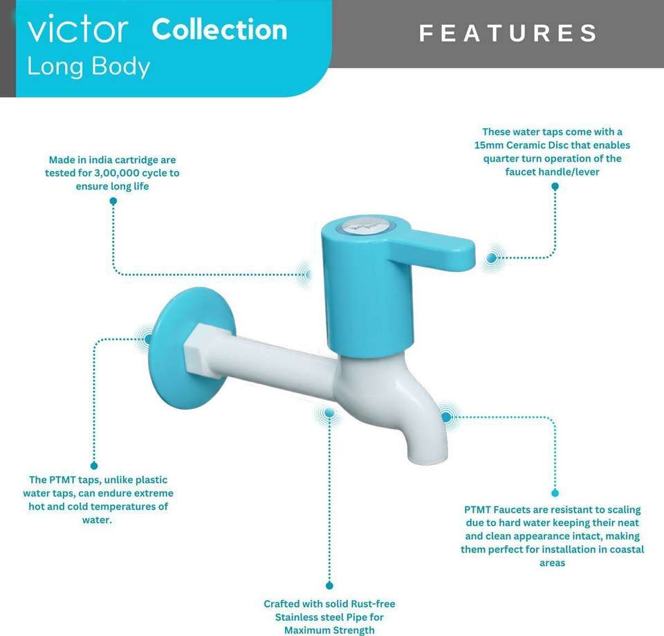 REALFLOW by REAL FLOW LONG BibCock Tap PTMT Heavy Plastic Faucet With ...