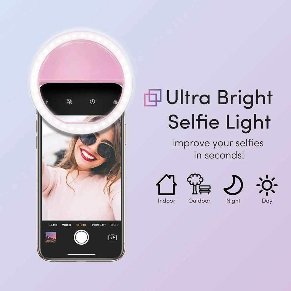 SANEHA Influencer Selfie Ring Light – Universal Clip Ring Flash ...