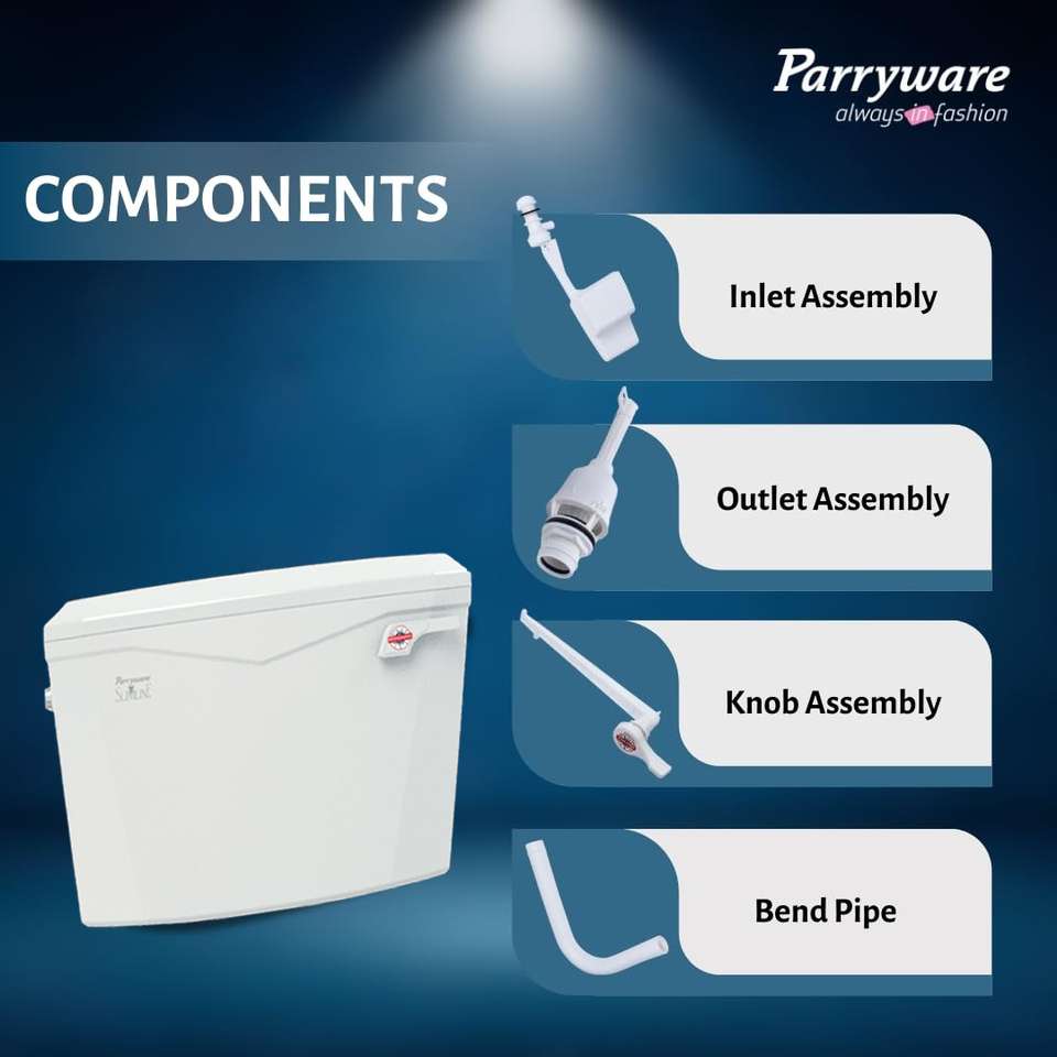 Parryware Slim Flush tank Cistern for Bathroom | Space Saving Tank set ...