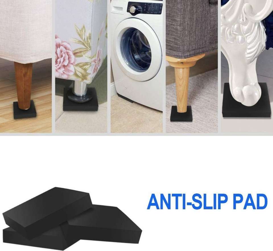 Aicon Plain Anti Vibration Hard Rubber Pads (4" X 4" X 25Mm) - Pack Of ...