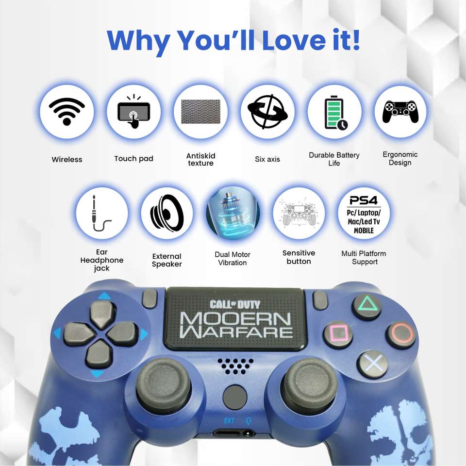 HG WORLD PS4 Playstation Dualshock 4 Wireless Controller,Dual High ...