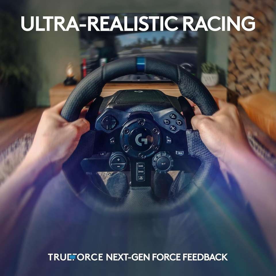 Logitech G923 TRUEFORCE Playstation Edition Gaming Steering Wheel, Real ...