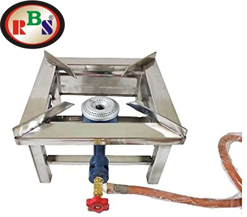 RBS Stainless Steel Single Burner Square Chulha Canteen Bhatti ...