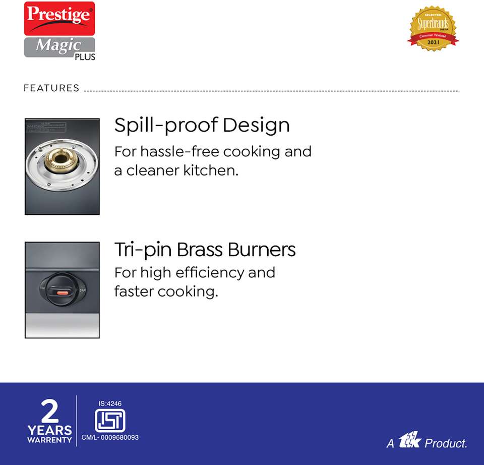 Prestige Plus GTMP 02 Glass Manual Gas Stove Price in India - Buy ...