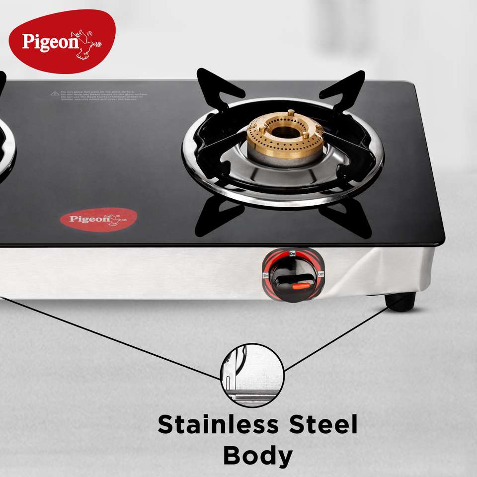 Pigeon Popular Cooktop Glass Manual Gas Stove Price in India - Buy ...