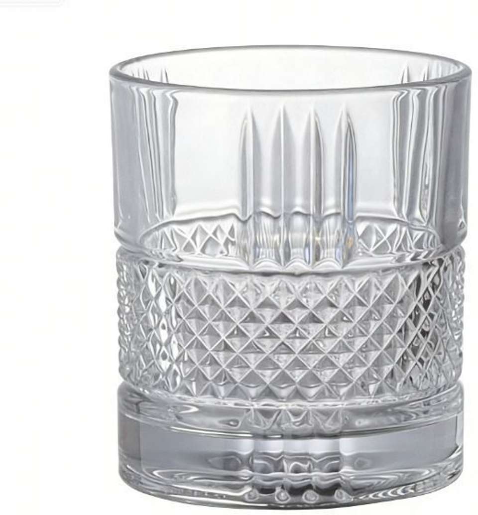 V Bright (Pack of 6) Whiskey Glasses, 340 ML Bar Glass for Drinking ...