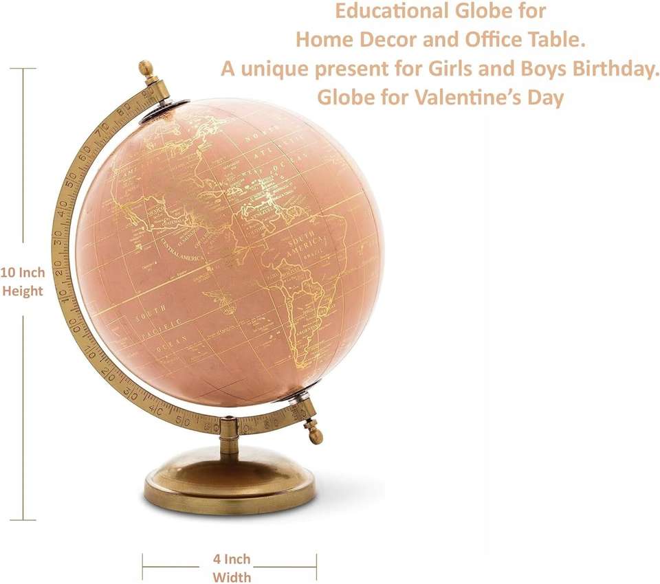 cosmic globe exports Rose Gold World Globe – Premium Metal Stand ...