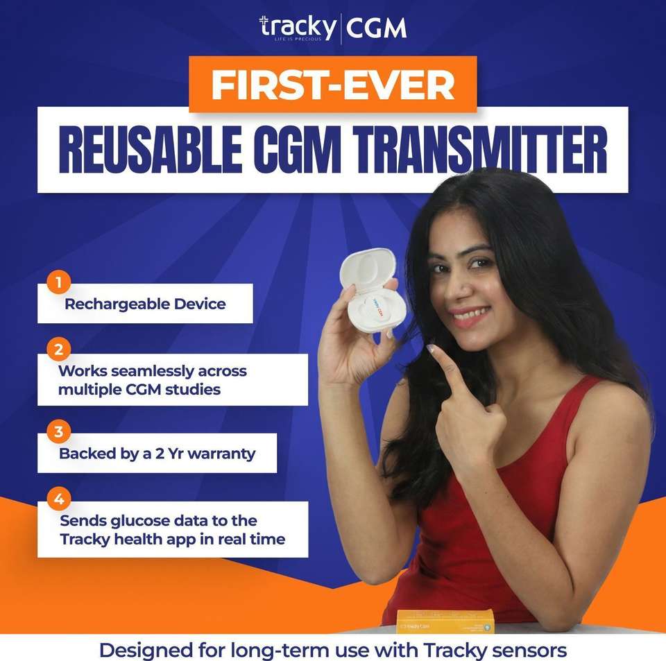 Tracky CGM Continuous Glucose Monitor New User Kit For real-time Blood ...