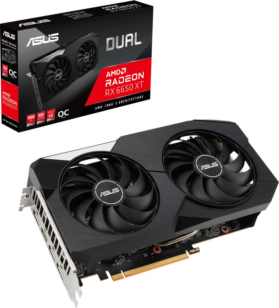 ASUS Dual RX 6650XT OC GDDR6 8 GB AMD Radeon Chipset 128 bit 2689 MHz ...
