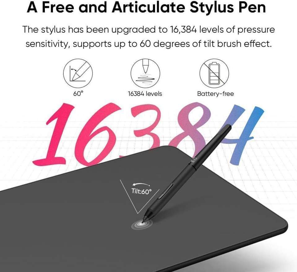 XP Pen Deco01 V2 and V3 8192 Levels of Pressure Sensitivity, Battery ...