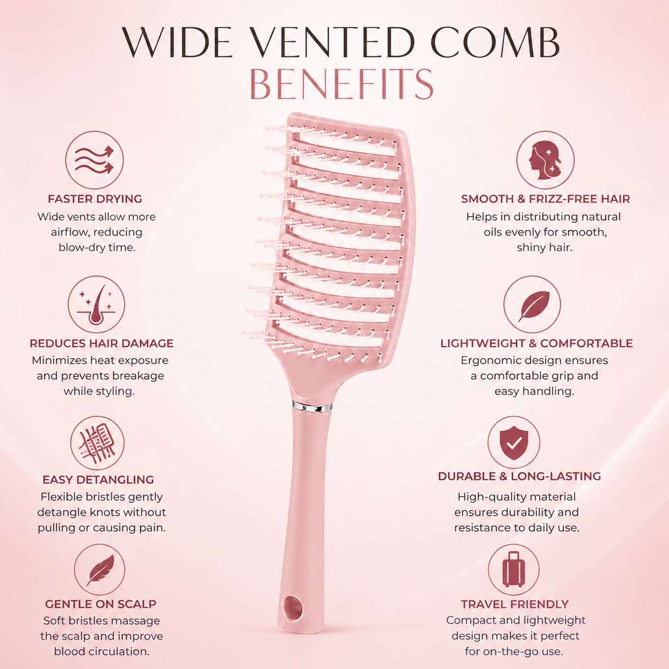 PIRKGLOW Hair Comb for Women | Detangler Hair Brush for Curly Thick ...