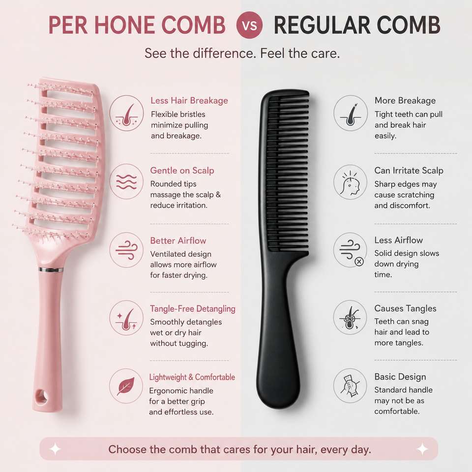 PIRKGLOW Hair Comb for Women | Detangler Hair Brush for Curly Thick ...
