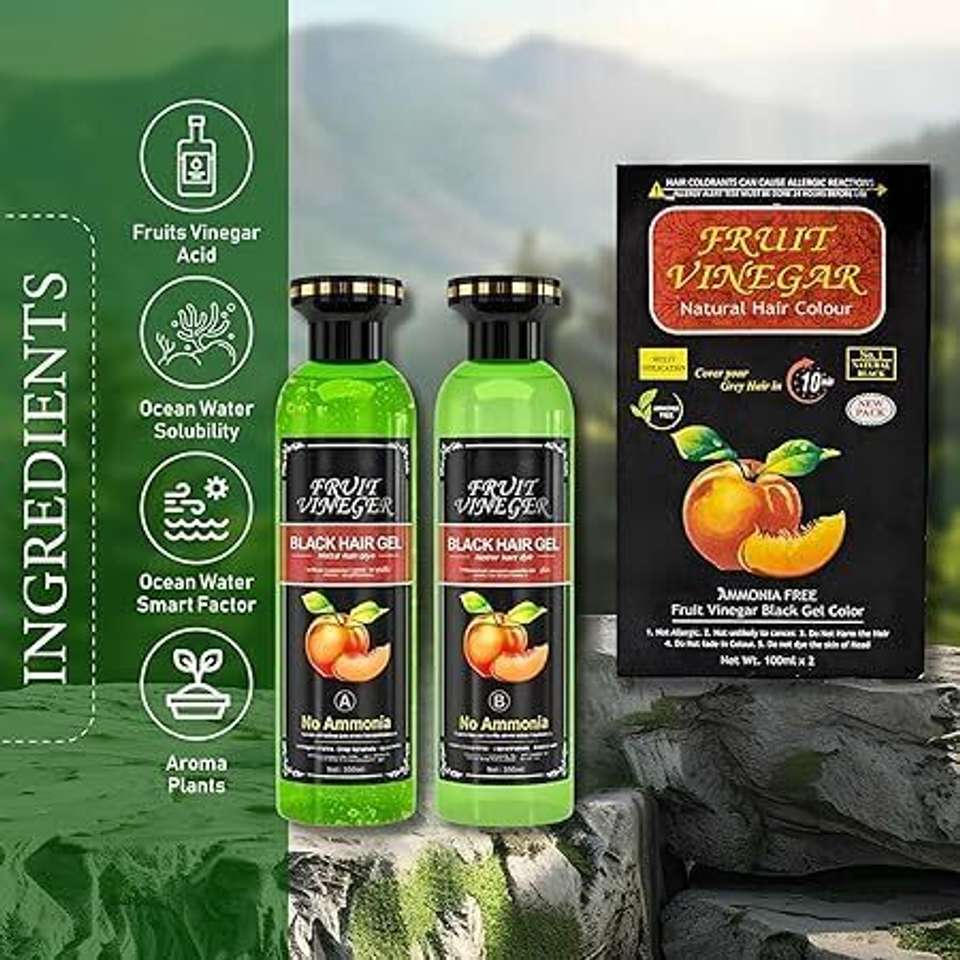 NKB Fruit Vinegar Natural Black Hair Colour Gel L-26 , Natural Black ...