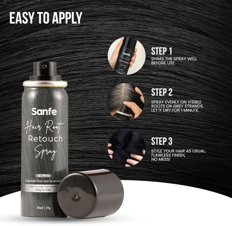 Sanfe Hair Root Retouch Up Spray | Instant Grey Coverage Hair Color for ...