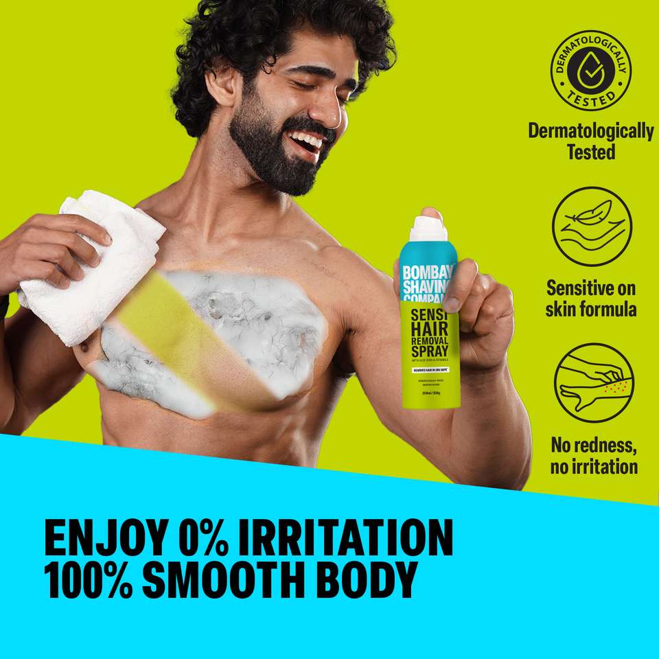 BOMBAY SHAVING COMPANY Hair Removal Spray | Painless Body Hair Removal ...