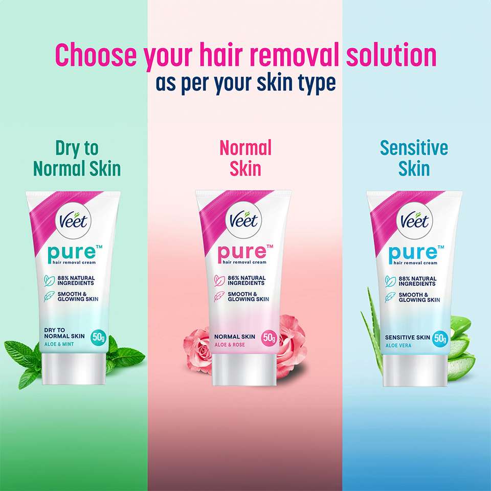 Veet Pure Hair Removal - Normal Skin Cream 100g,Set Of 3 Cream - Price ...